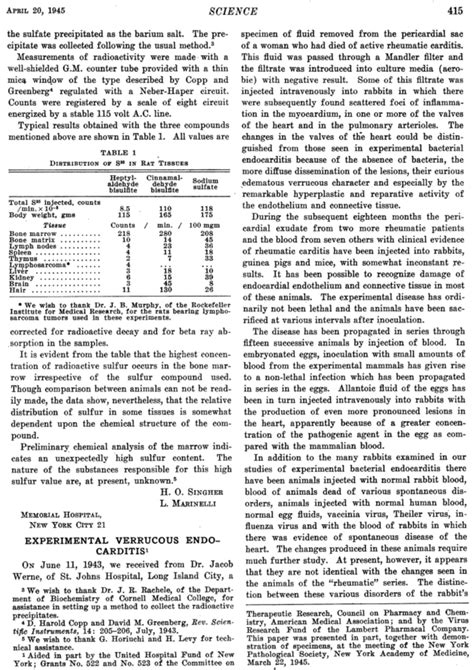 Experimental Verrucous Endocarditis Science