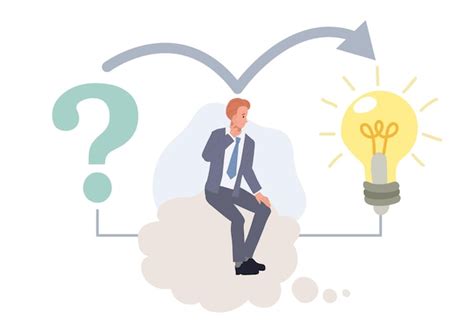 Premium Vector Businessman Is Thinking On Bubble Connect Question