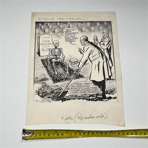 Burris Jenkins Original Political Art Drawing With Skeleton Mad Van