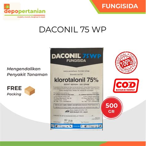 Jual Depo Pertanian Fungisida Daconil 75WP 500 Gram Original Bahan Aktif Klorotalonil Obat