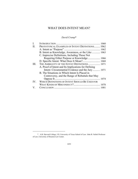 What Does Intent Mean