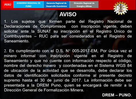 Proceso De Formalizacion Minera Sinia