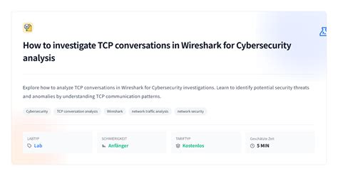 Tcp Gespräche In Wireshark Analysieren Cybersicherheit Labex