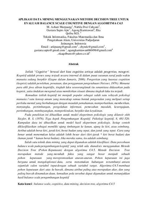 Pdf Aplikasi Data Mining Menggunakan Metode Decision Tree Untuk