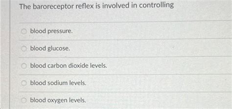 Solved The Baroreceptor Reflex Is Involved In
