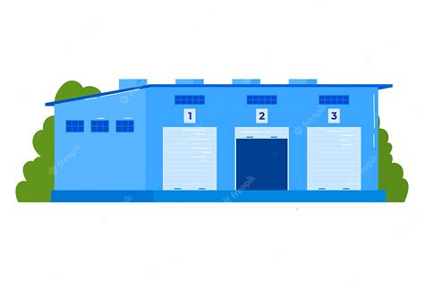 Premium Vector Warehouse Building Design Vector Illustration Outdoors