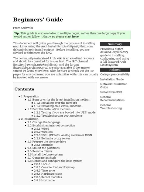 Pdf Installing Archlinux Dokumentips