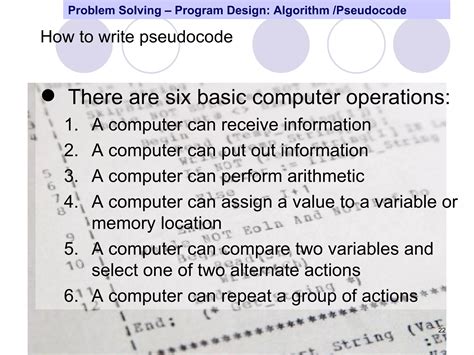 program design and problem solving techniques ppt programming