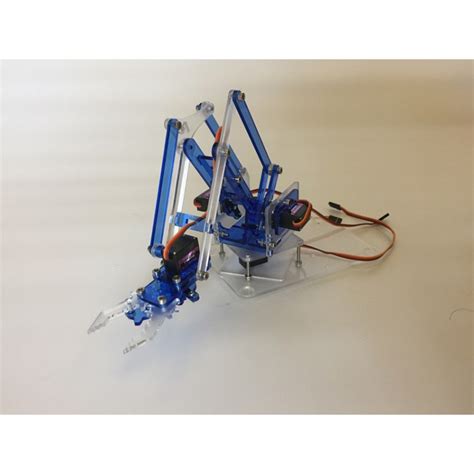 4 Dof Acrylic Mearm Robot Arm Diy Mini Robotic Arm For 9g Servo Blue