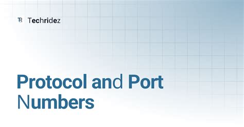 Protocol And Port Numbers Techridez