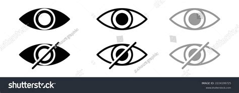 Eye Icon Set See Unsee Symbol Stock Vector Royalty Free 2224199725 Shutterstock