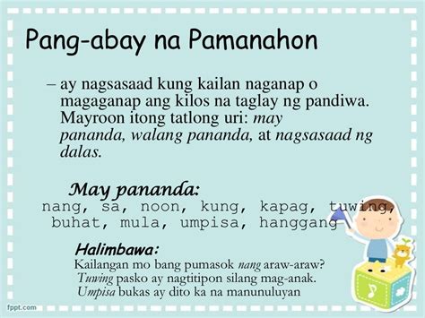 Pang Abay Halimbawa Ng Pang Abay Uri Ng Pang Abay Atbp Kulturaupice