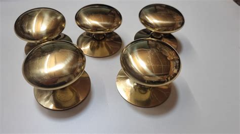 50mm Brass Knobs Victorian Brass Cupboard Door Knobs Pack Of 5 Gate Diy Supplies