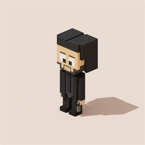 3d John Wick Voxel Model For 3d Print And Gaming Stl File Obj File