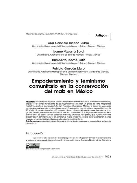 Empoderamiento Y Feminismo Comunitario E Pdf Empoderamiento Feminismo
