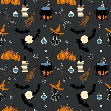 Halloween Seamless Pattern Background Wallpaper Halloween Pattern