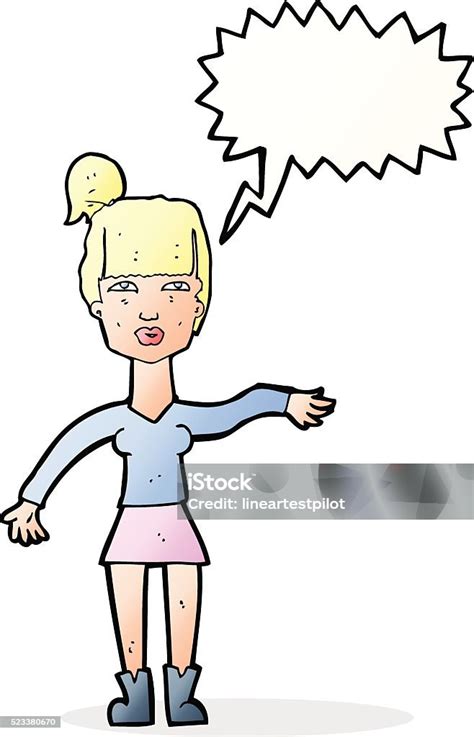 제조 무시함 손동작 말풍선이 있는 여자 만화 캐릭터 거친에 대한 스톡 벡터 아트 및 기타 이미지 거친 귀여운 그리기