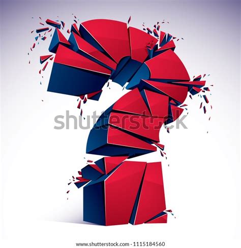 Broken Question Mark Exploding Query Breaking Stock Vector Royalty