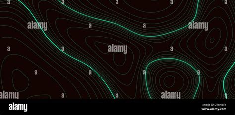 Abstract Line Background Black Topographic Contour Map Concept Neon