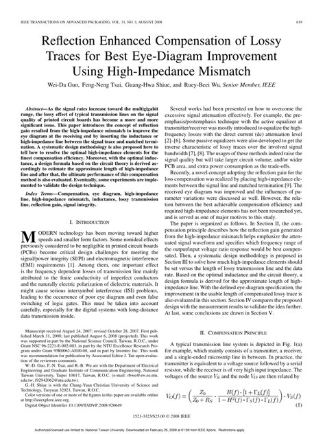 Pdf Reflection Enhanced Compensation Of Lossy Traces For Best Eye