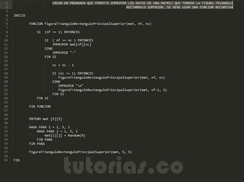 Recursividad Pseudocodigo Figura Triangulo Rectangulo Principal Superior