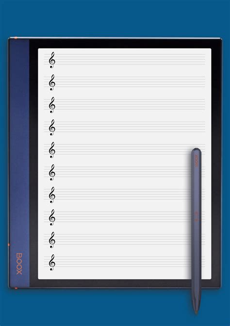 Download Treble Clef Staff Paper Printable Blank Music Sheet Template