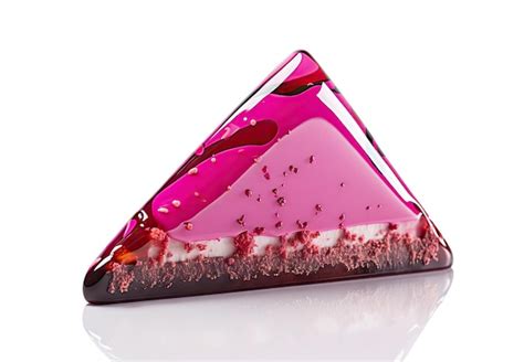 Premium Photo Pink Colored Cake Isolated Color Pyramid Glazed Dessert