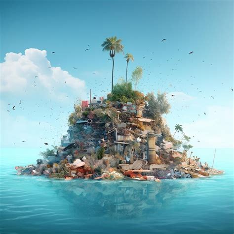 Premium Photo Garbage Island Conceptual Imagery Premium Photo Garbage Island Conceptual Imagery