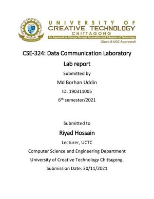 CSE Lab190311005 Compiler Design Laboratory Lab Report CSE 414