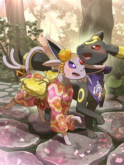 Umbreon Espeon And Espeon Pokemon And 2 More Drawn By Hakkentai
