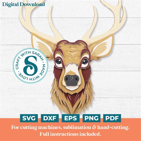 Stag Head Svg Craft With Sarah