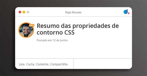 Resumo Das Propriedades De Contorno Css