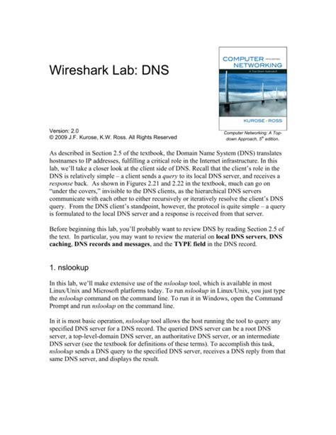 Wireshark Lab Dns