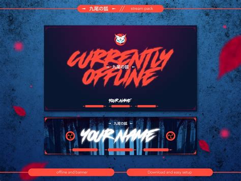 Kyubi No Kitsune Animated Stream Overlay Graphic Package Etsy