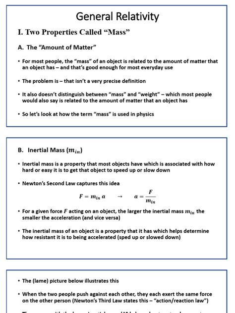 General Relativity Part1 Pdf Gravity Mass