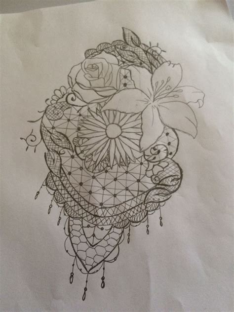 Lace Flower Tattoo Stencil