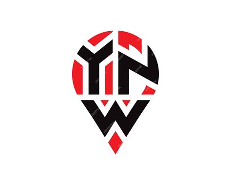 Ynw Letter Location Shape Logo Design Ynw Letter Location Logo Simple Design Premium Vector