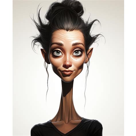 Un Retrato Caricaturizado De Una Mujer Muy Flaca Con Las Mejillas