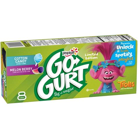 Yoplait Go Gurt Cotton Candymelon Berry Variety Pack Portable Low Fat