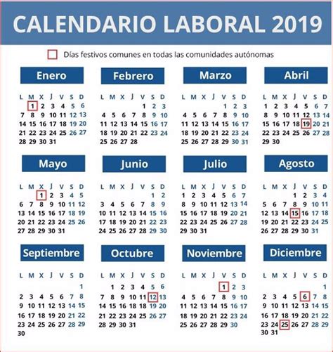 7 Plantillas Para El Calendario Laboral 2019 Hot Sex Picture