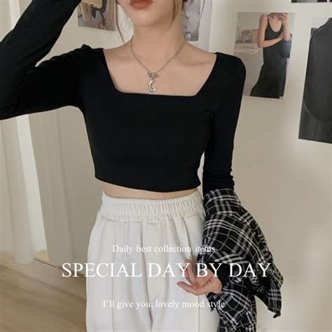 데일리나인 [무료배송]dnyne 스퀘어넥 크롭 롱슬리브 티셔츠 나시 민소매