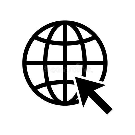 web globe icon internet cursor sign global navigation symbol vector