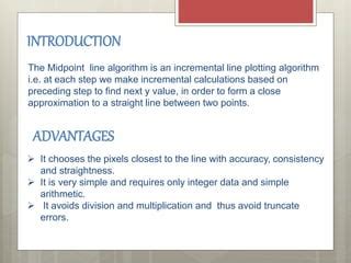 Mid Point Line Algorithm Computer Graphics PPTX Computing Technology Computing