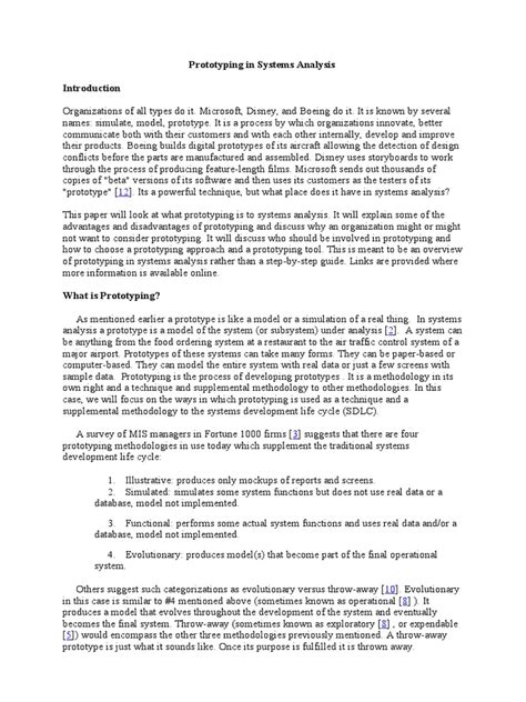 Prototyping In Systems Analysis Pdf Software Prototyping Software Development