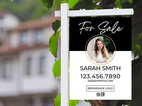 Real Estate Sign For Sale Sign Custom Sign Modern For Sale Etsy