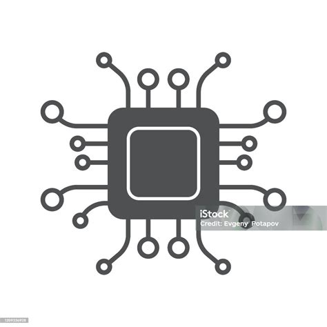 Ikon Vektor Prosesor Ai Untuk Situs Web Dan Desain Datar Minimalis Seluler Ikon Cpu Ai Mini
