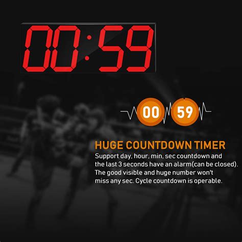 Chkosda Digital Wall Clock Large Wall Clock With 6 Number Led Wall Clock With Countdown Timer
