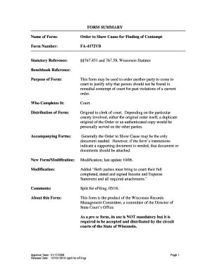 Fillable Online Order To Show Cause For Finding Of Contempt Fax Email Print PdfFiller