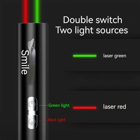 Smiling Shark Ls313 Laser Pointer 2in1 Green Red Laser Pointer Light Type C Rechargeable Teach